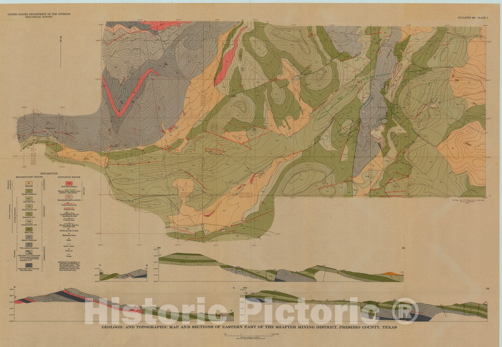 Map : Geology and ore deposits of the Shafter mining district, Presidi ...