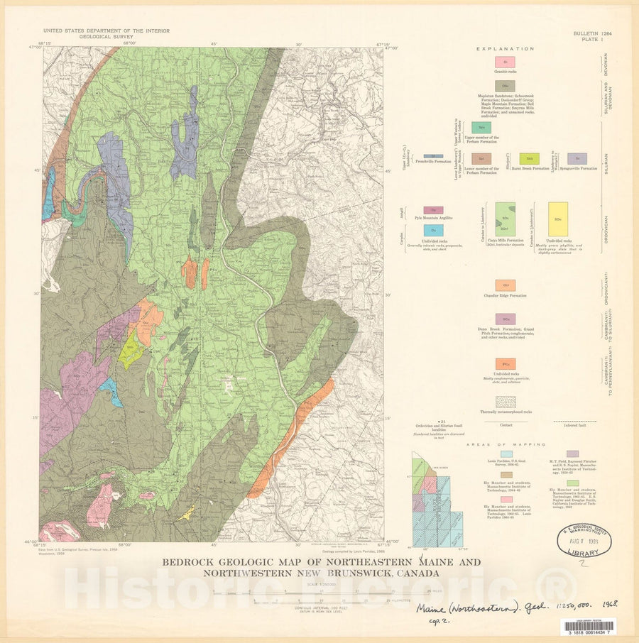 Map : Stratigraphic and facies relationships of the Carys Mills Format ...