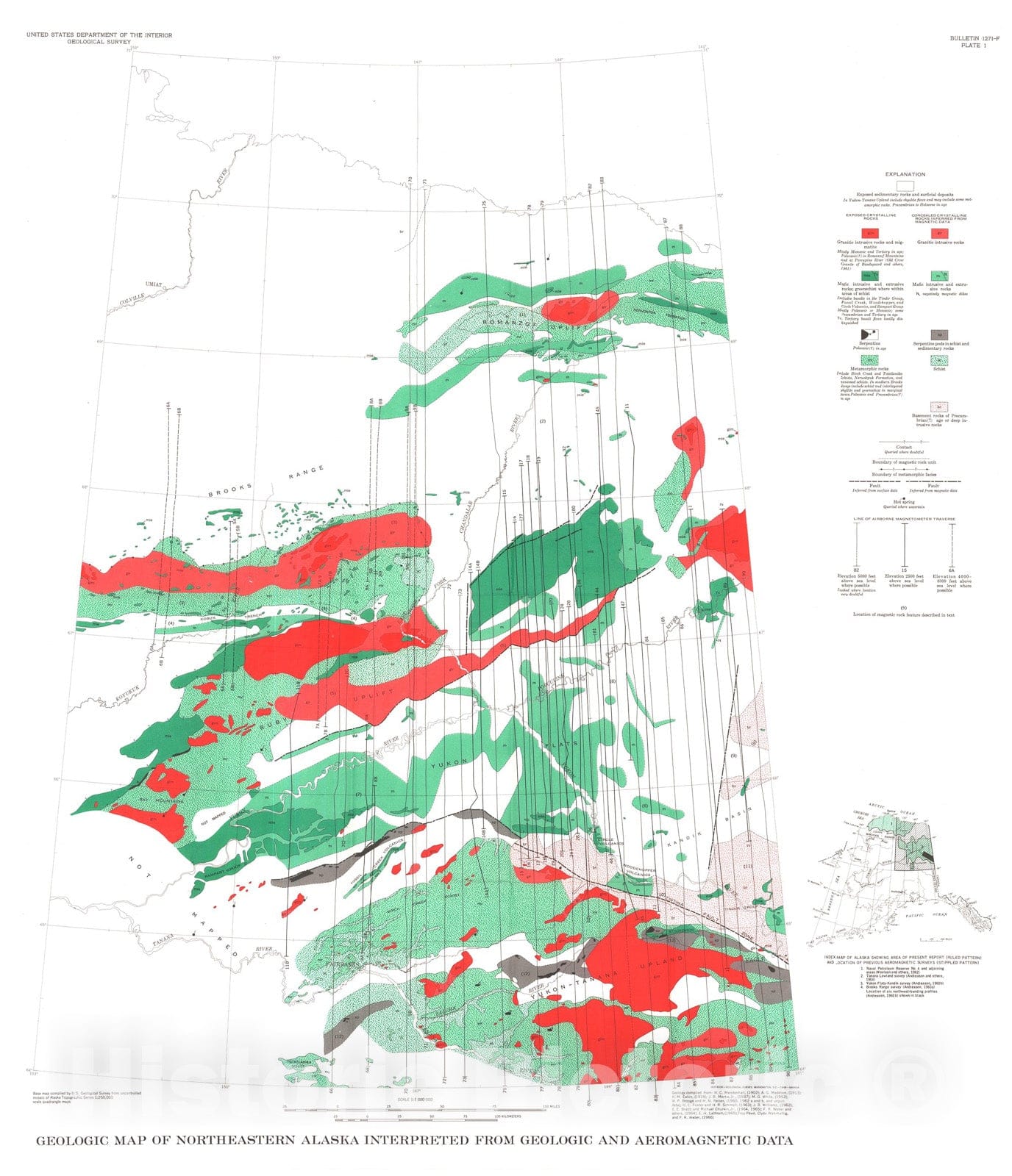 Map : Geologic interpretation of reconnaissance aeromagnetic survey of ...
