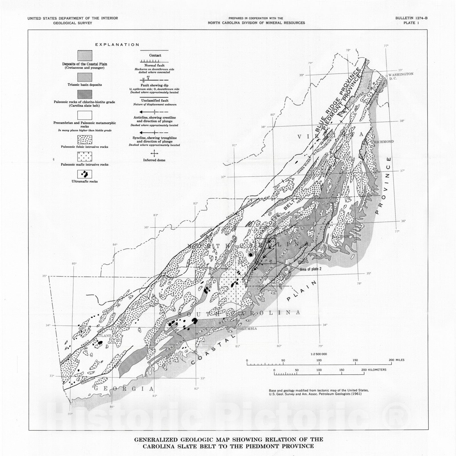 Map : Stratigraphy of the Albemarle Group of the Carolina slate belt i ...