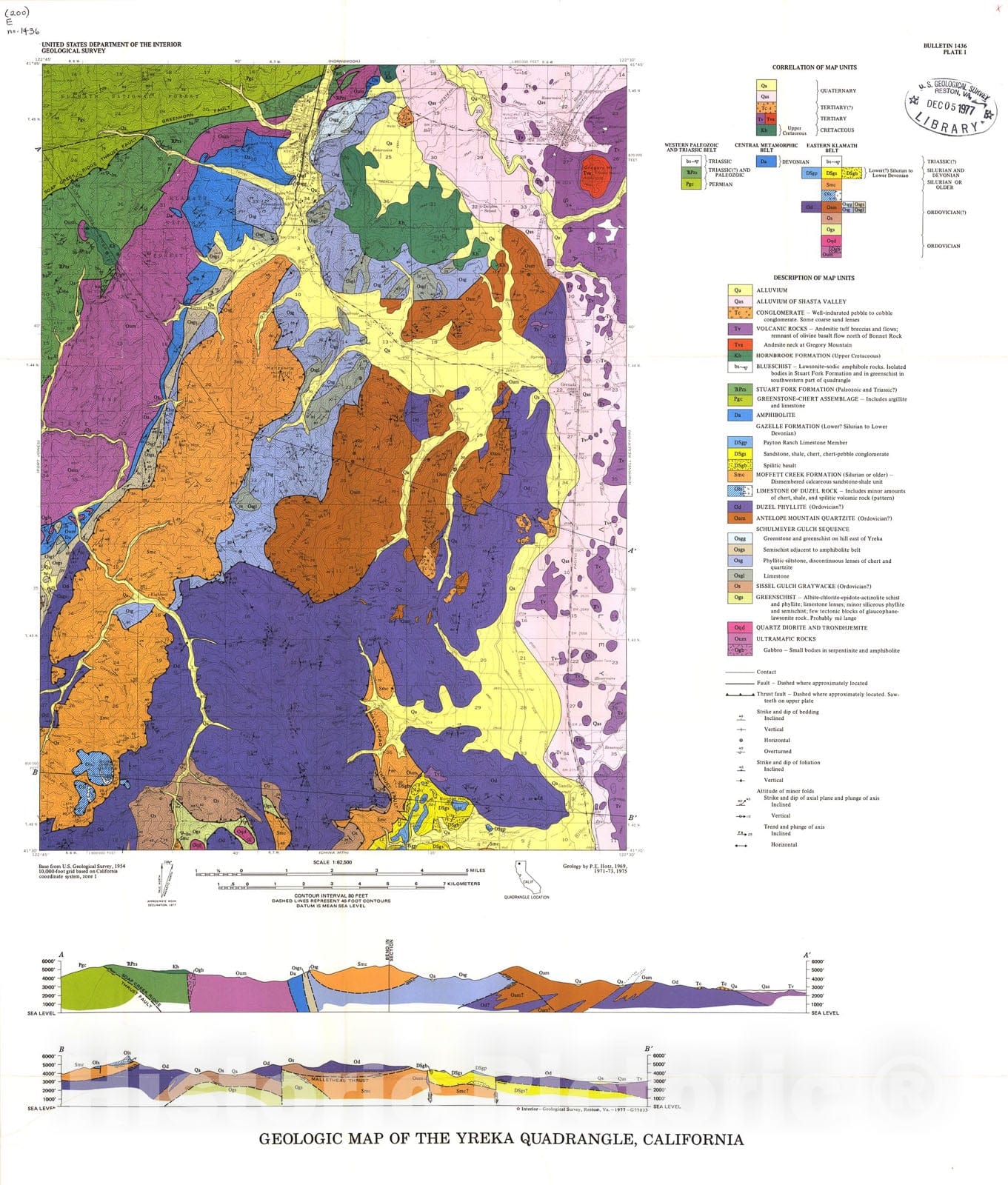 Map : Geology of the Yreka quadrangle, Siskiyou County, California, 19 ...