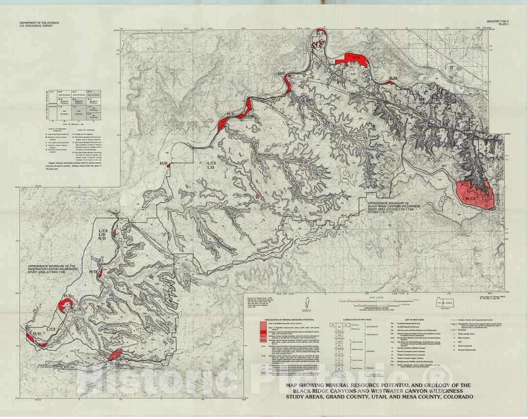 Map : Mineral resources of the Black Ridge Canyons Wilderness Study Ar ...