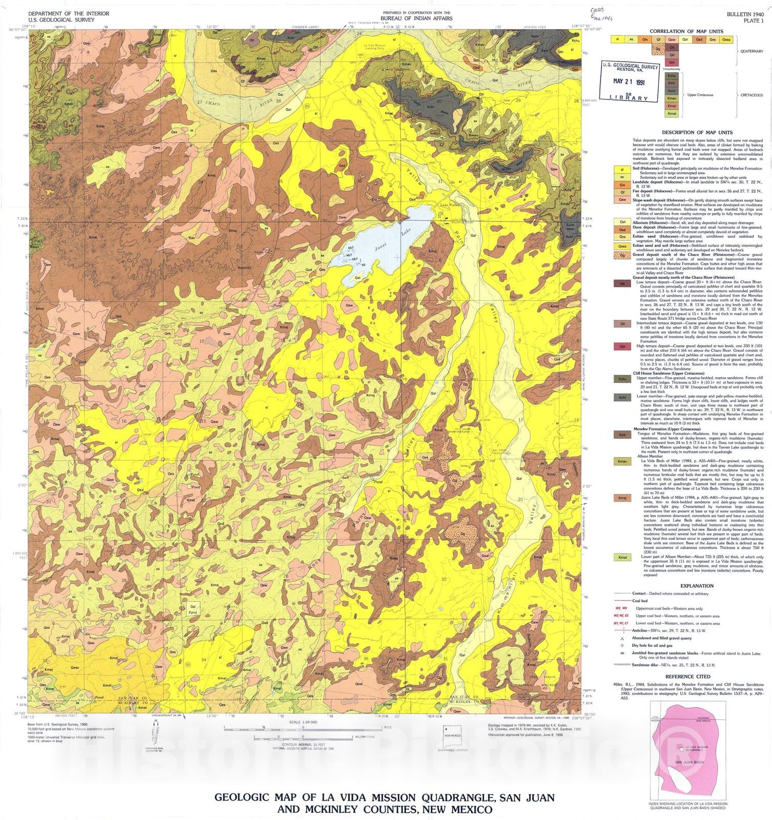 Map : Geology of the La Vida Mission quadrangle, San Juan and McKinley ...