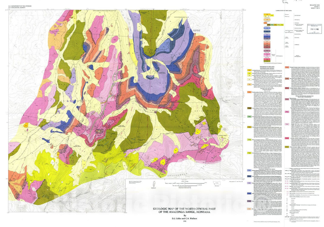 Map : Rocks and structure of the north-central part of the Anaconda Ra ...