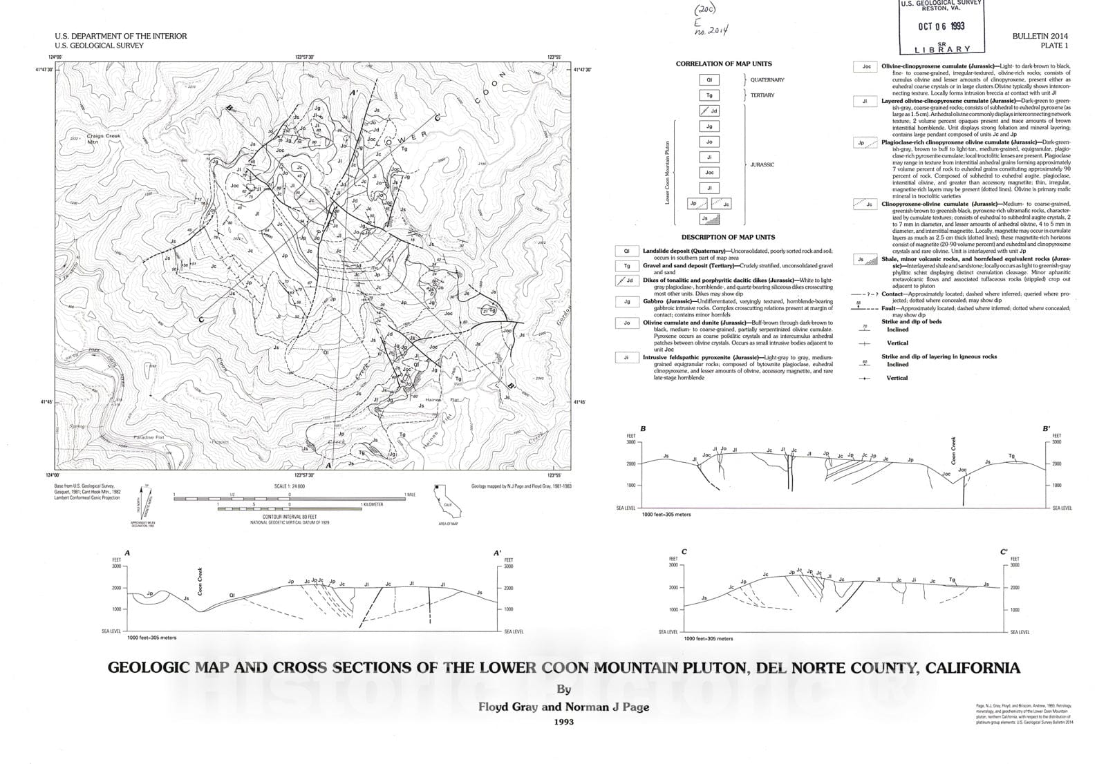 Map : Petrology, mineralogy, and geochemistry of the Lower Coon Mounta ...