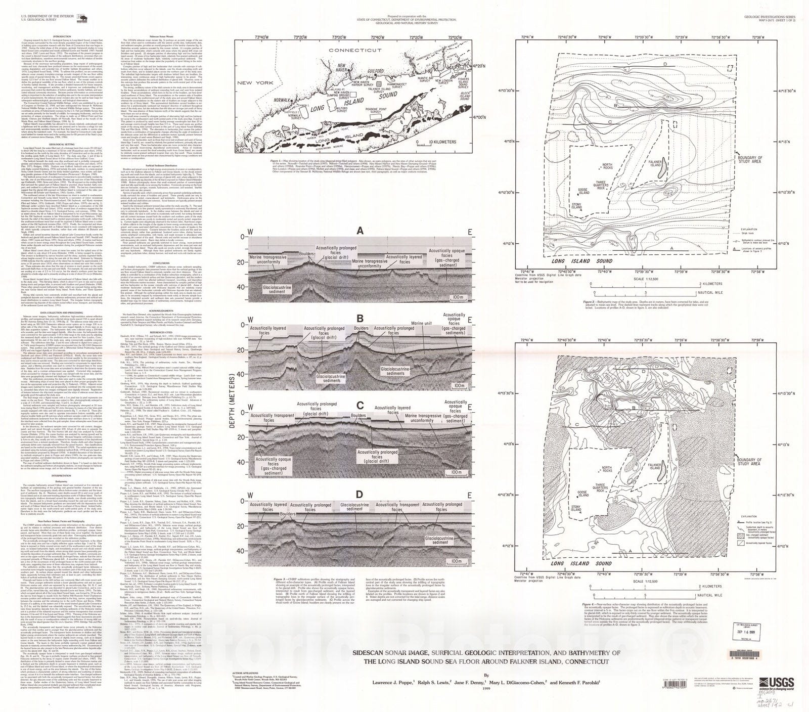 Map : Sidescan sonar image, surficial geologic interpretation, and bat ...