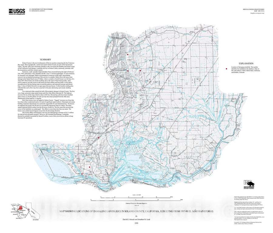 Map : Map showing locations of damaging landslides in Solano County, C ...