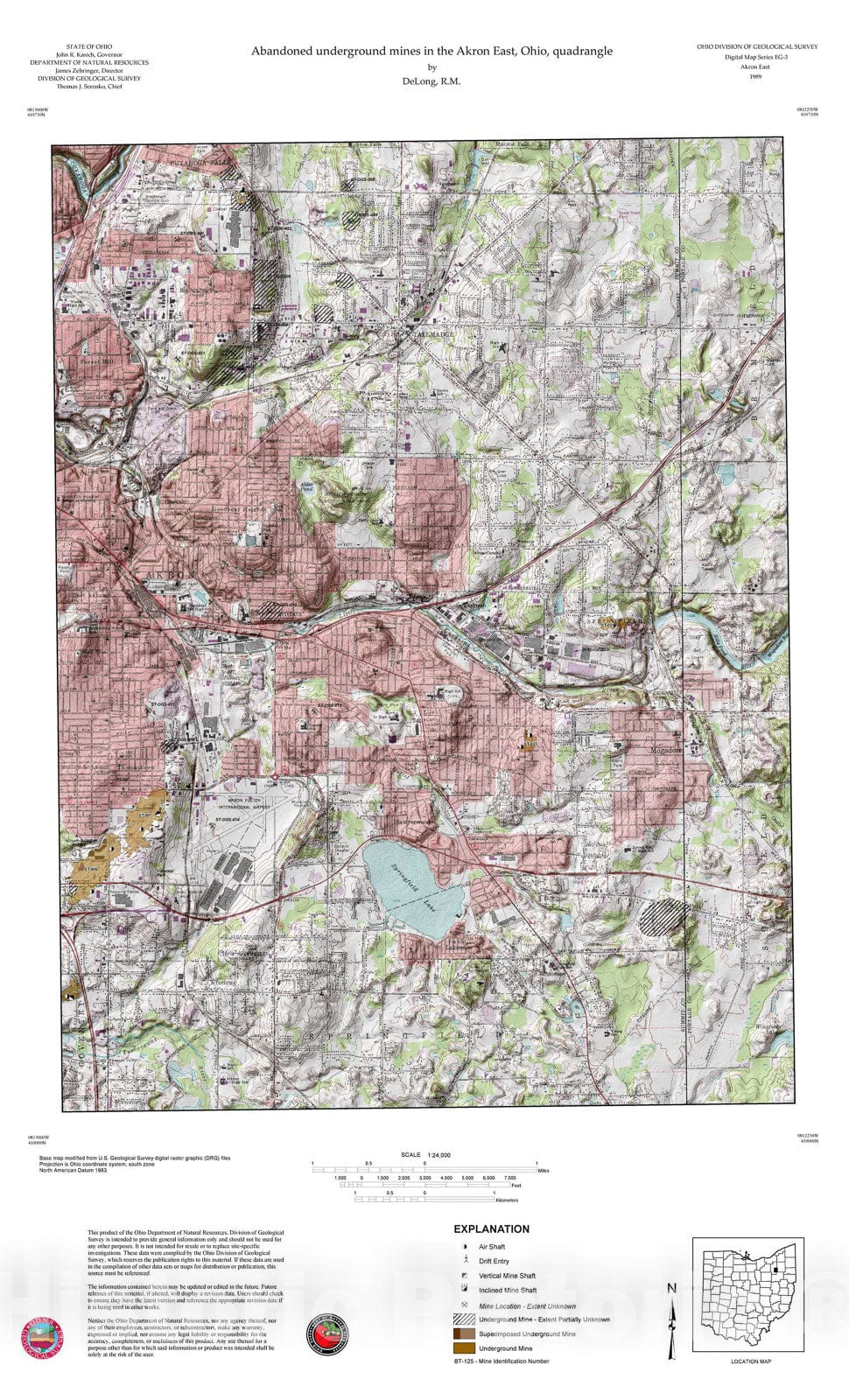 Elevation Map Akron Ohio NYS Contours | Gis
