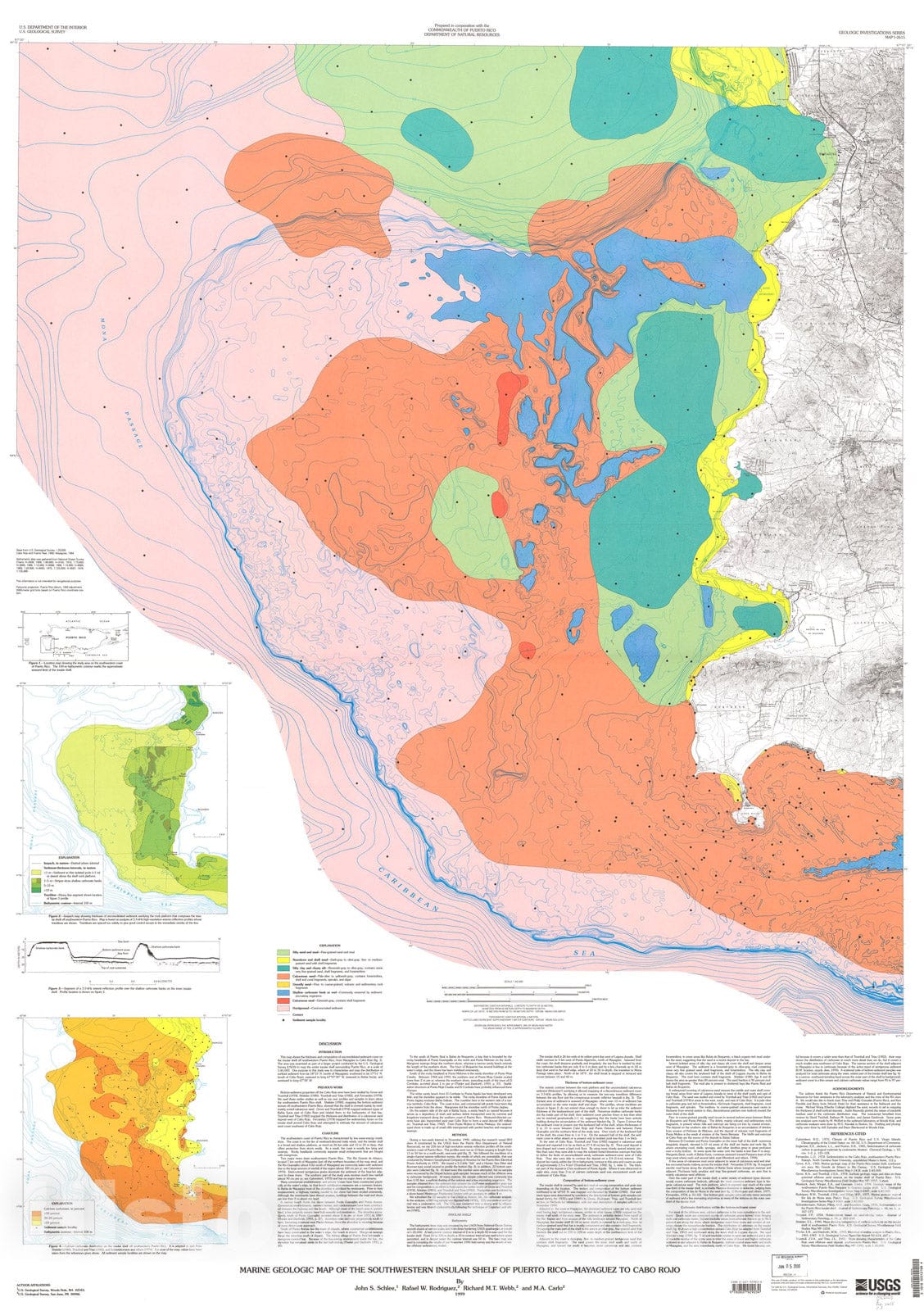 Map : Marine geologic map of the southwestern insular shelf of Puerto ...