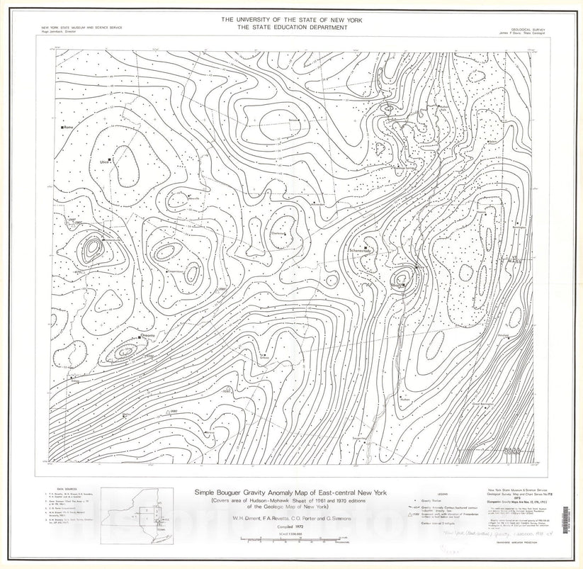 Map : Simple Bouguer Gravity Anomaly Map of East - Central New York, 1 ...