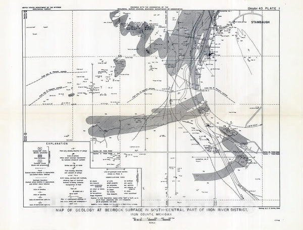 Map : Geology of the central part of the Iron River district, Iron Cou ...