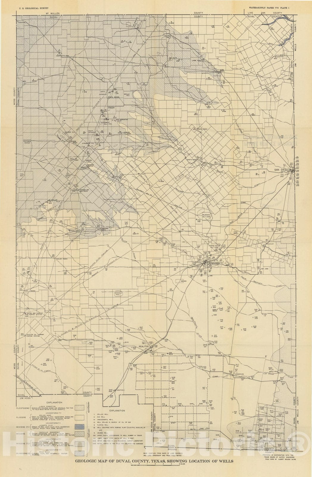 Map : Geology and ground-water resources of Duval County, Texas, 1937 ...