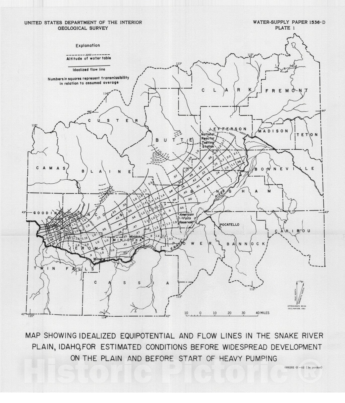 Map : The ground-water flow system in the Snake River Plain, Idaho - a ...