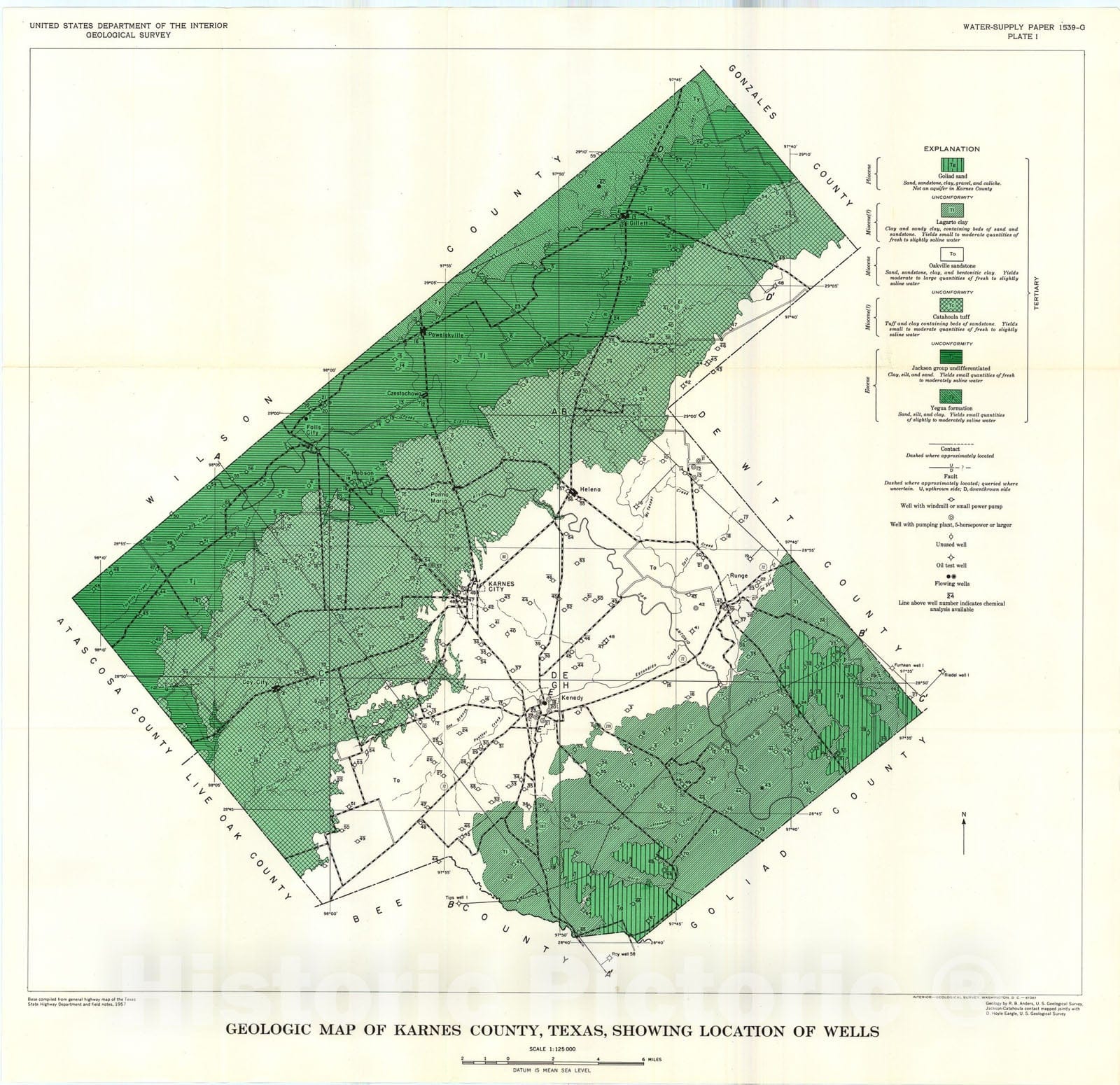 Map : Ground-water geology of Karnes County, Texas, 1962 Cartography W ...