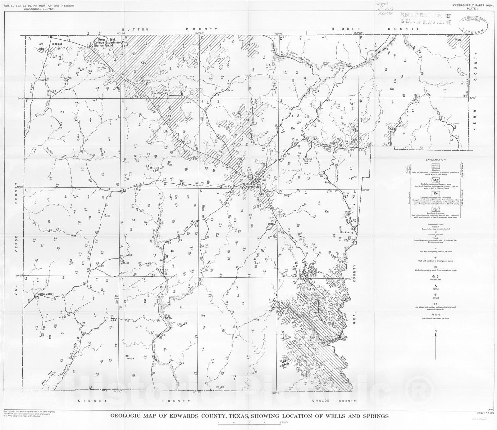 Map : Ground-water geology of Edwards County, Texas, 1962 Cartography ...