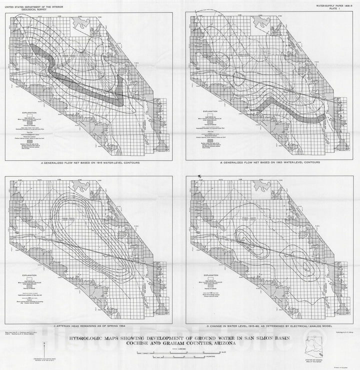 Map : Electrical-analog analysis of hydrologic data for San Simon basi ...