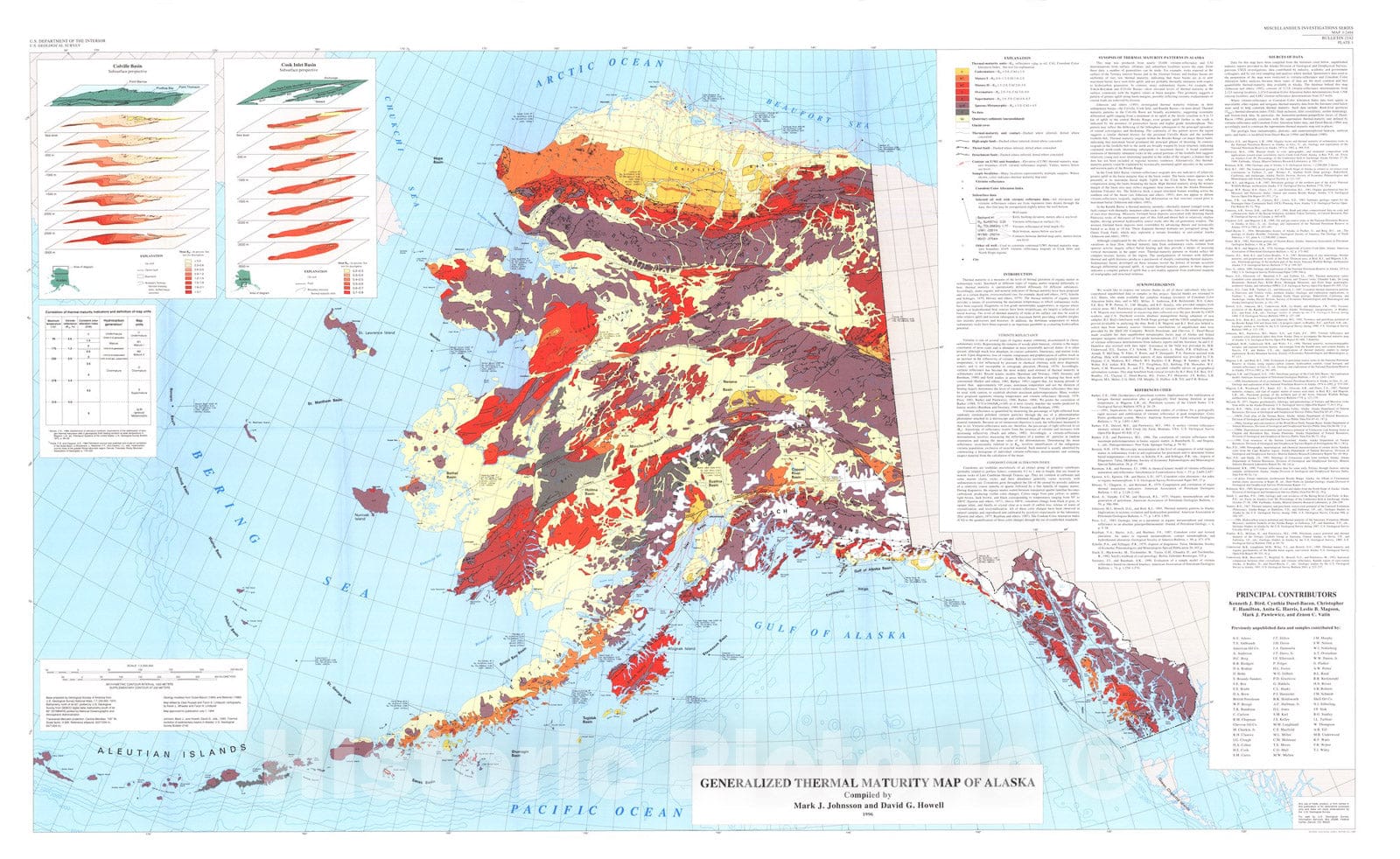 Map : Thermal evolution of sedimentary basins in Alaska, 1996 Cartogra ...