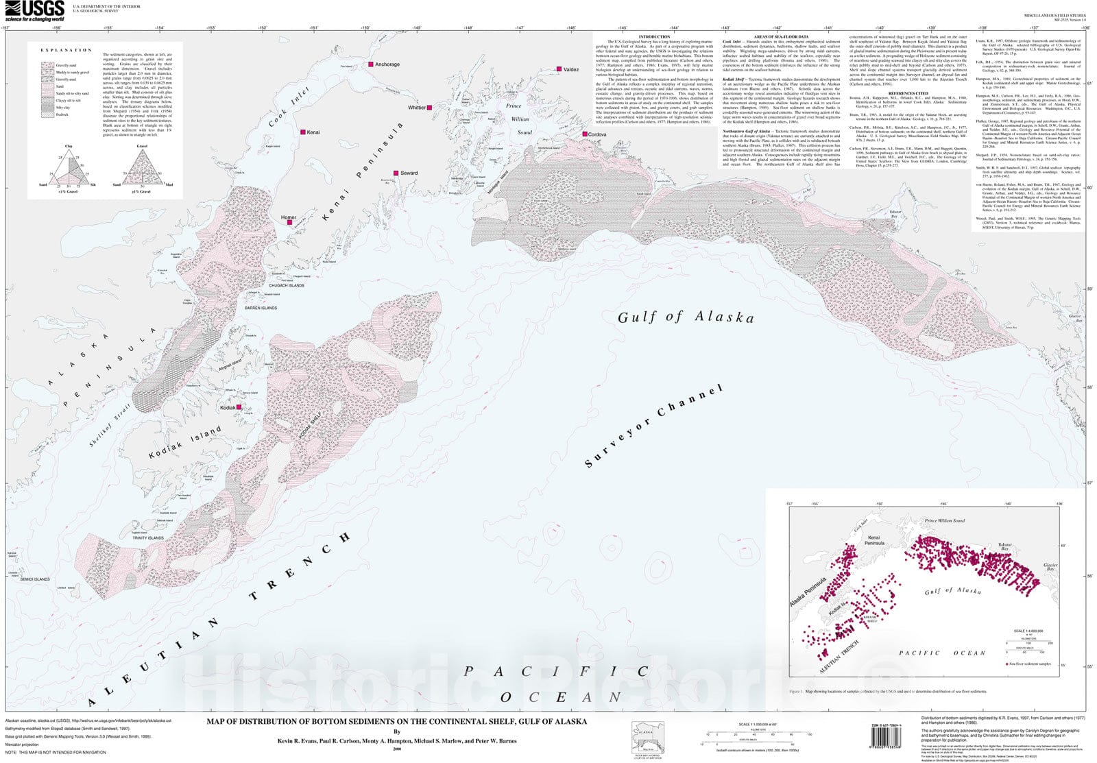 Map : Map of distribution of bottom sediments on the continental shelf ...