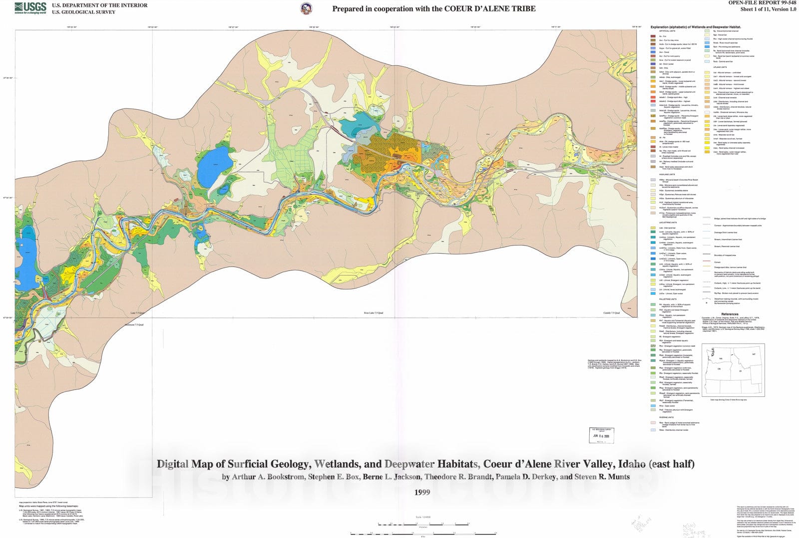 Map : Digital map of surficial geology, wetlands, and deepwater habita ...