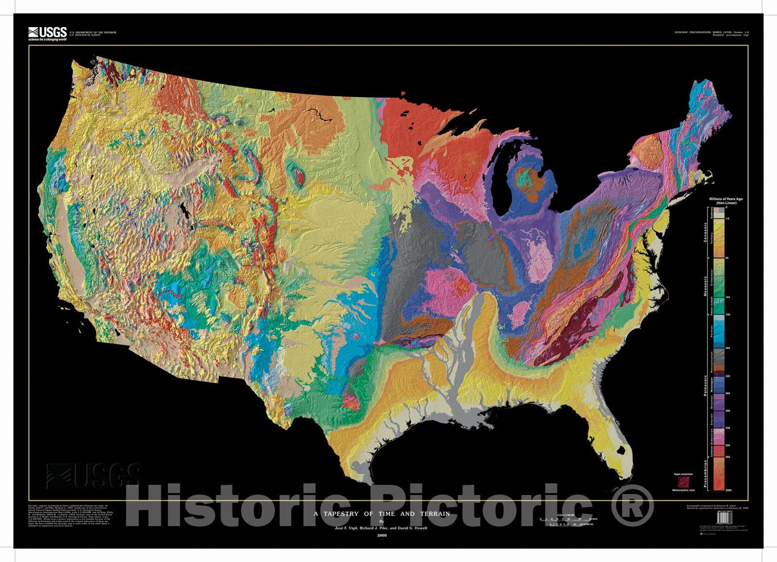 Map : A tapestry of time and terrain, 2000 Cartography Wall Art ...