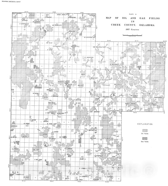 Map : Panel 1A. Map of oil and gas fields in Creek County, Oklahoma, 1 ...
