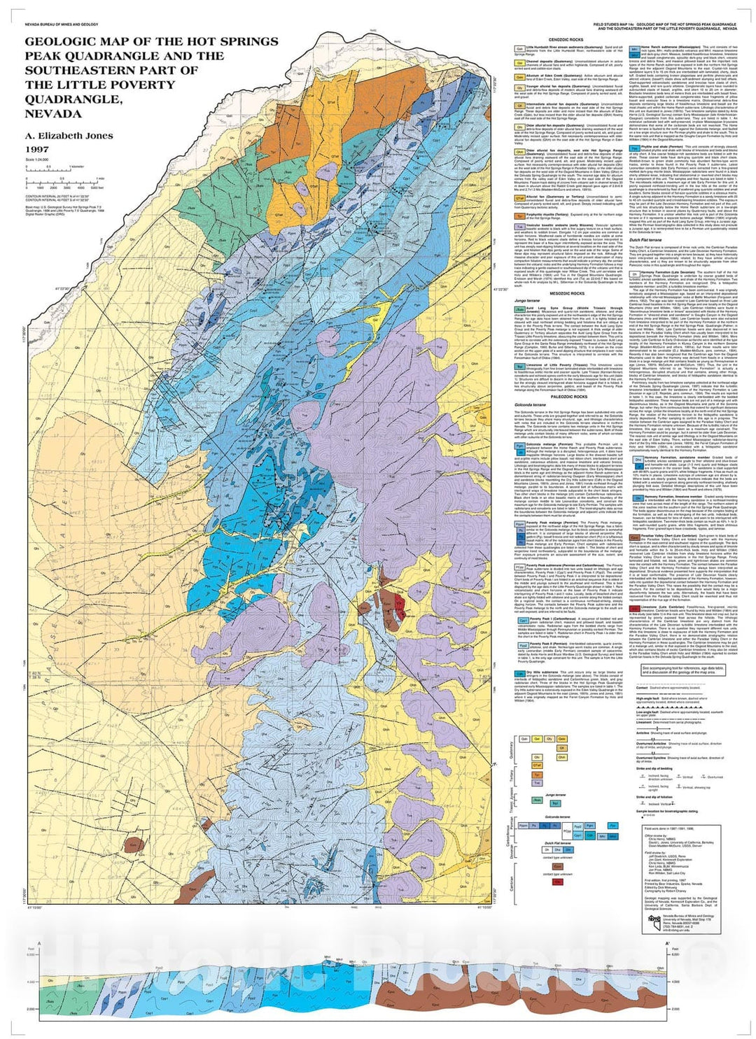Map : Geologic Map of the Hot Springs Peak Quadrangle and the Southeas ...
