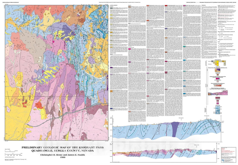 Map : Geologic Map of the Emigrant Pass Quadrangle, Nevada, 1999 Carto ...