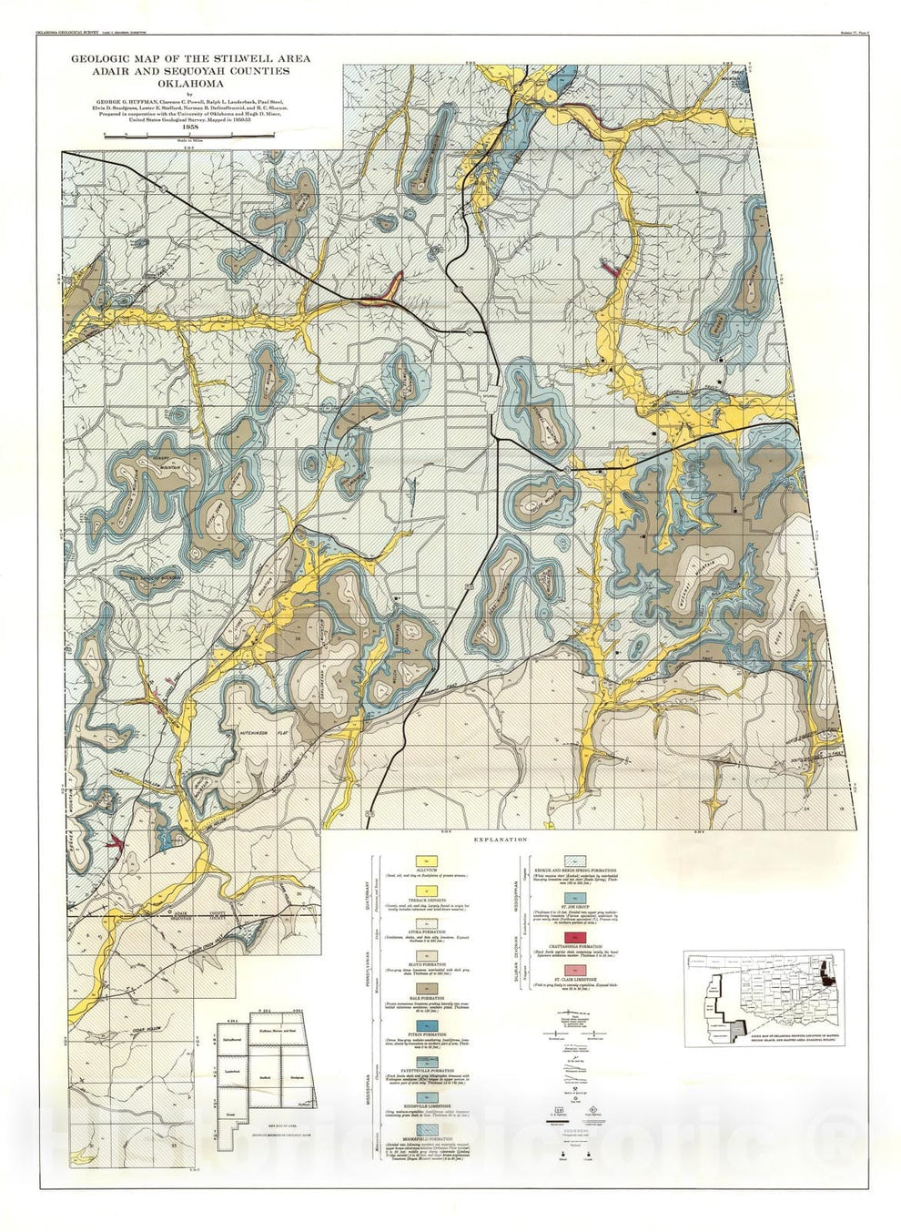 Map : Plate 5. Geologic map of the Stilwell area Adair and Sequoyah Co ...