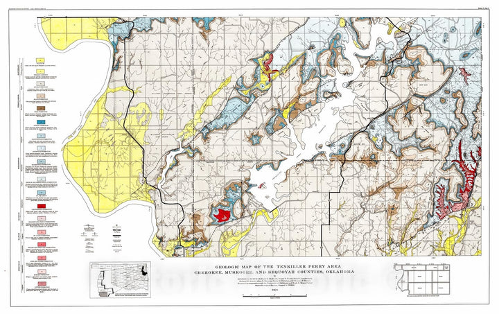 Map : Plate 4. Geologic map of the Tenkiller Ferry area, Cherokee, Mus ...