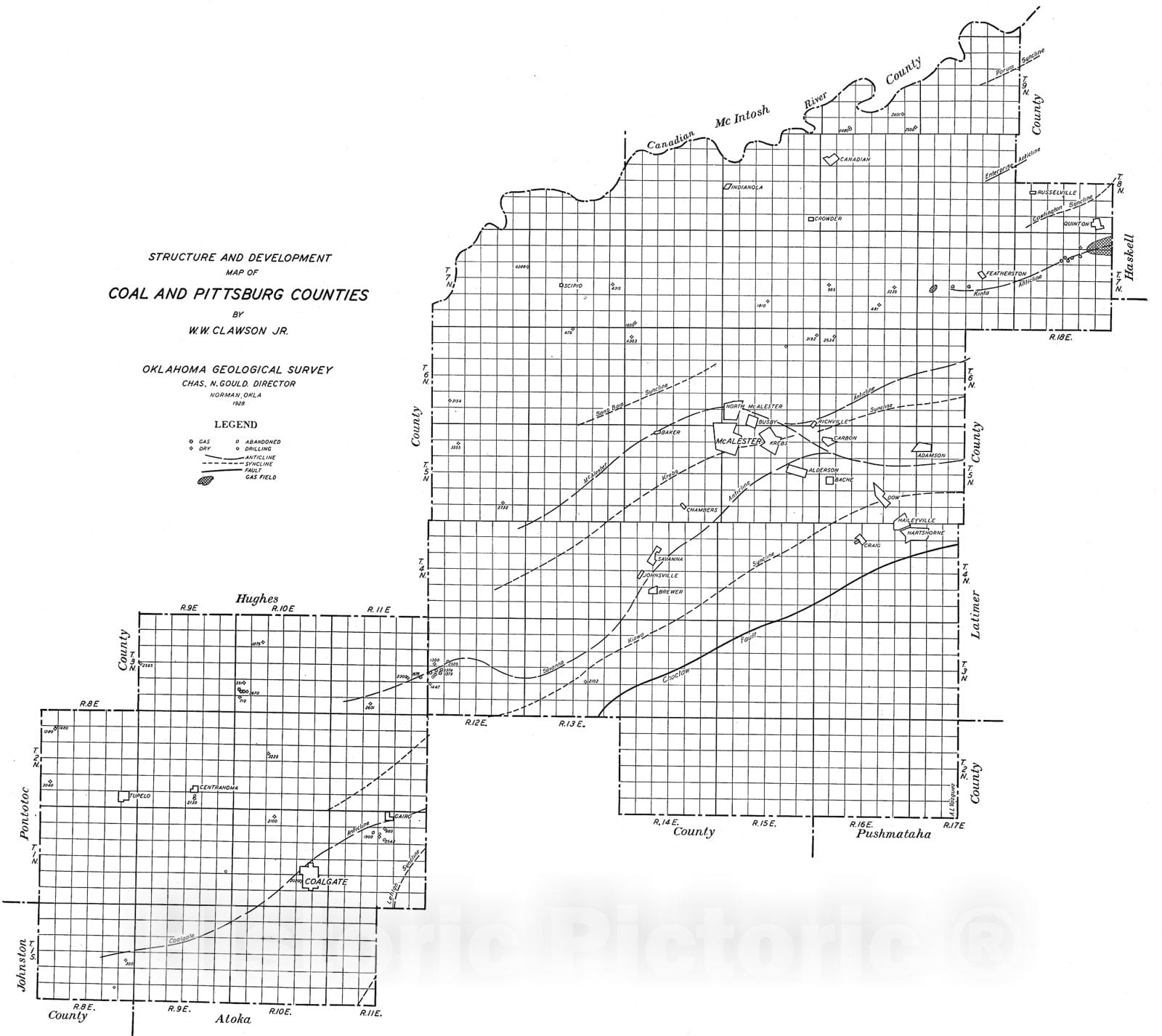 Map : Plate 34. Structure and development map of Coal and Pittsburg Co ...