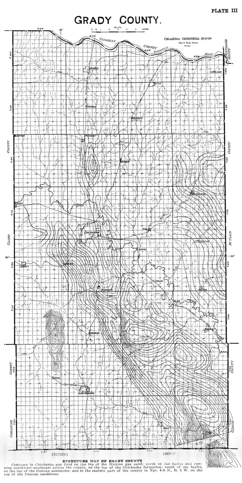 Map : Plate 16. Structure map of Grady County, 1926 Cartography Wall A ...