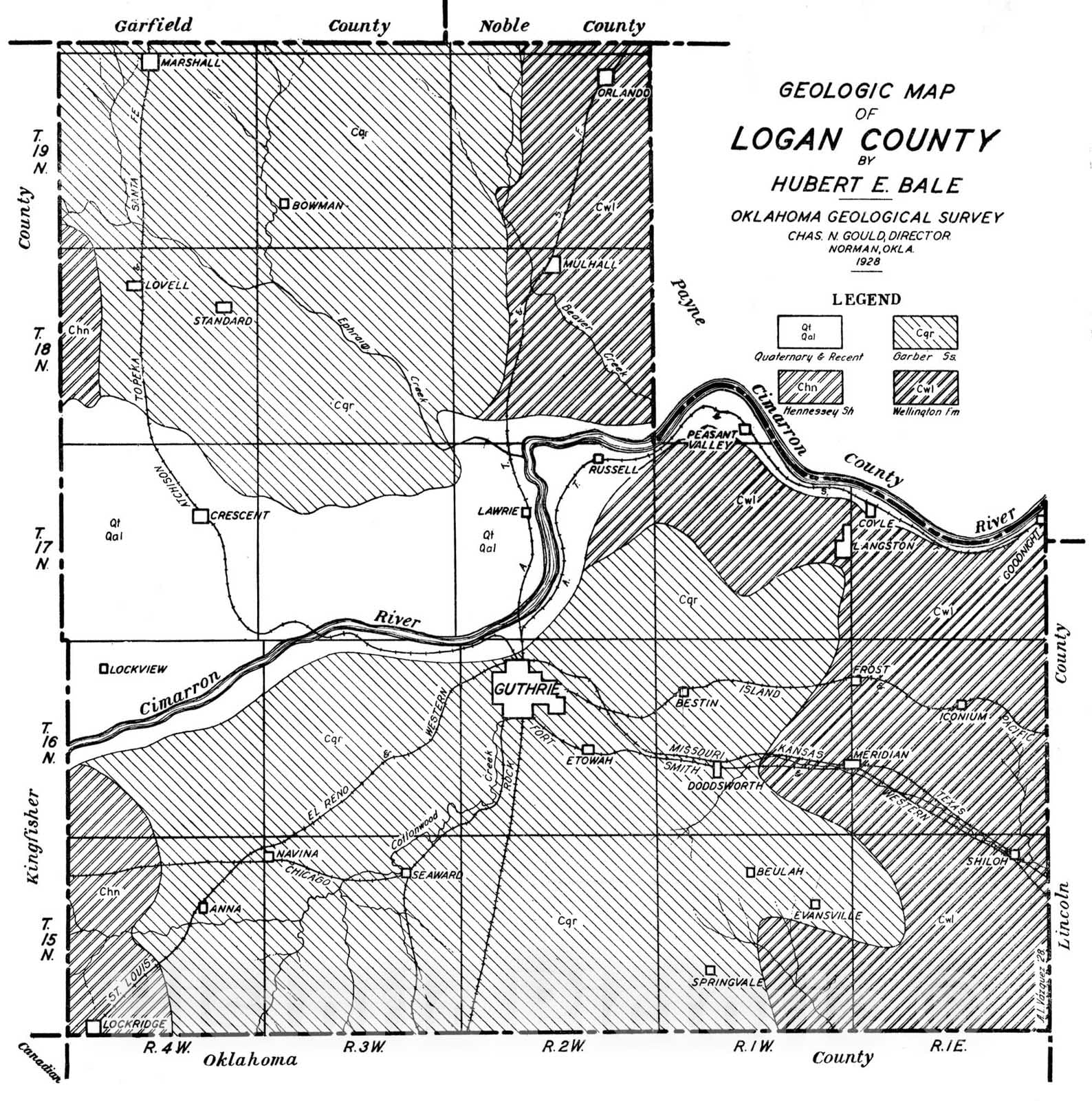 Map : Plate 25. Geologic map of Logan County, 1928 Cartography Wall Ar ...