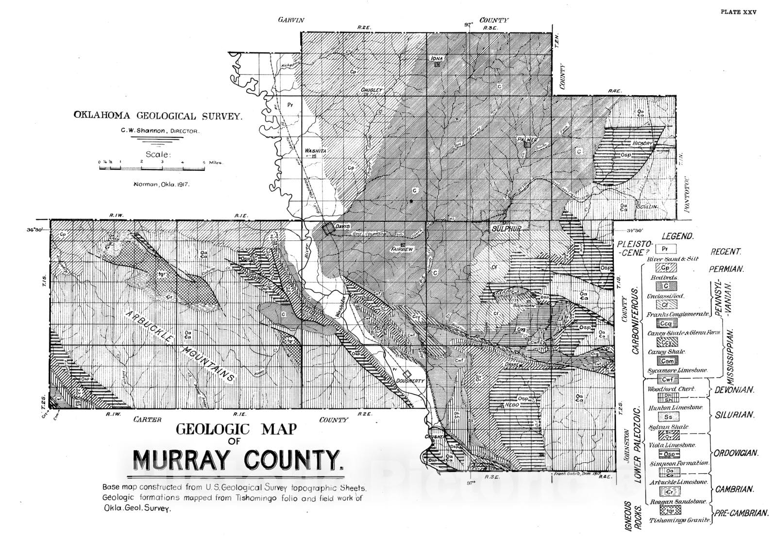 Map : Plate 25. Geologic map of Murray County, 1915 Cartography Wall A ...