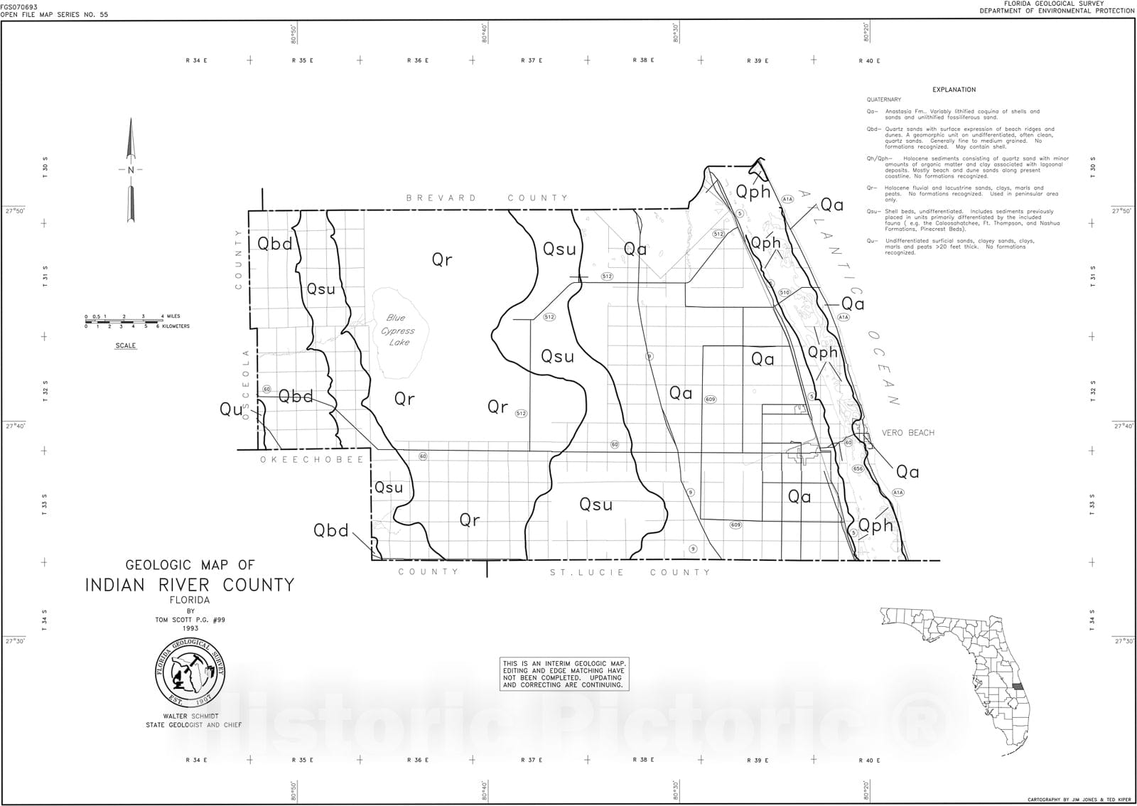 Map : Geologic map of Indian River County, Florida, 1993 Cartography W ...