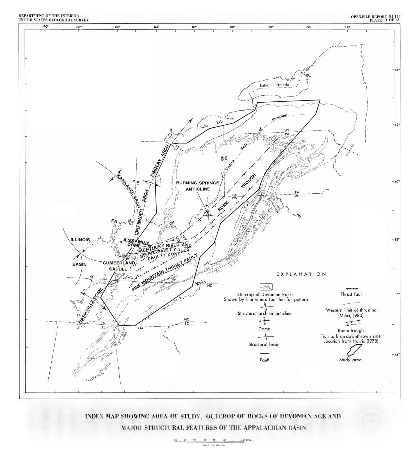 Map : Stratigraphic framework of the Devonian black shales of the Appa ...