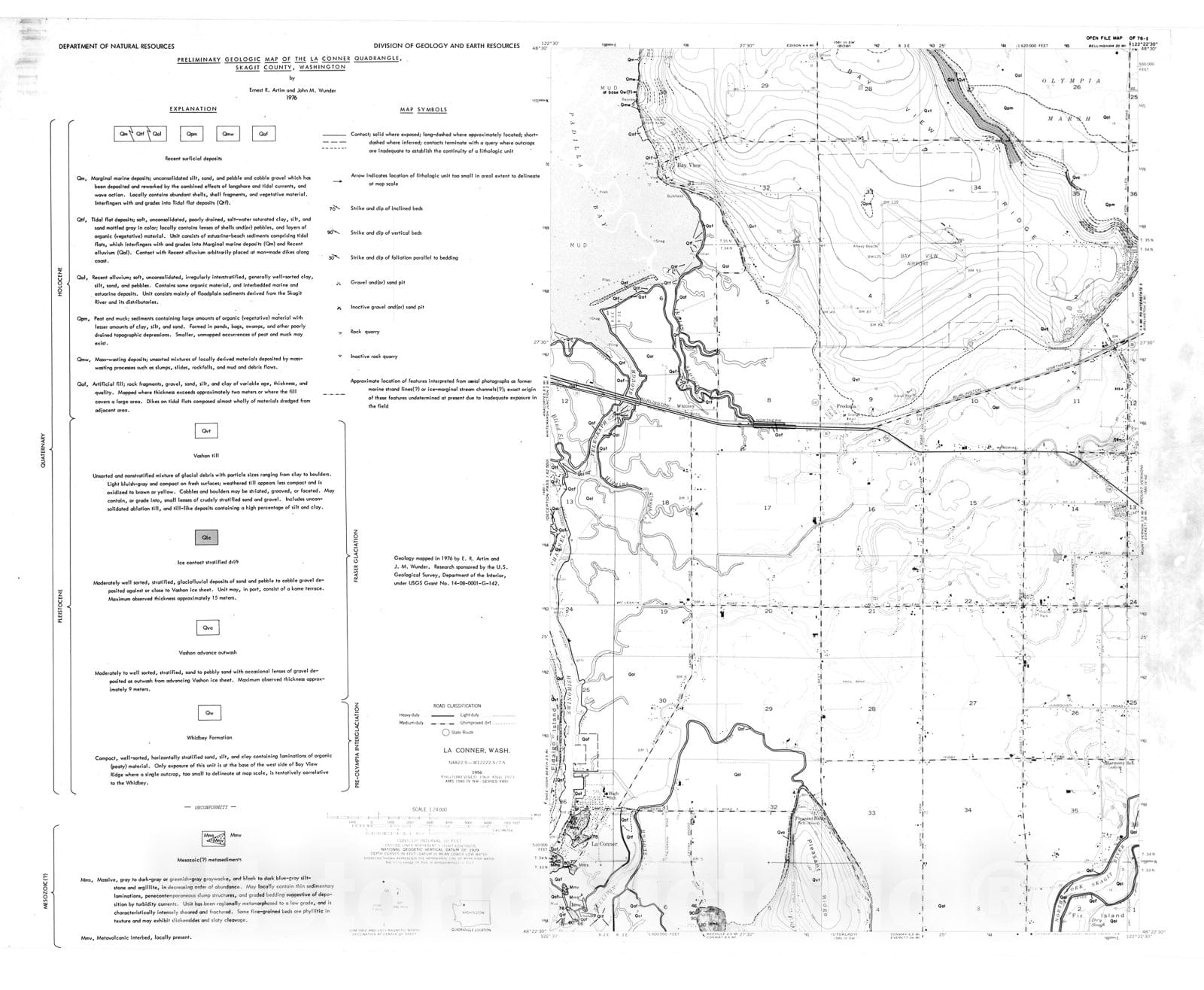 Map : Preliminary geologic map of the La Conner quadrangle in Skagit C ...
