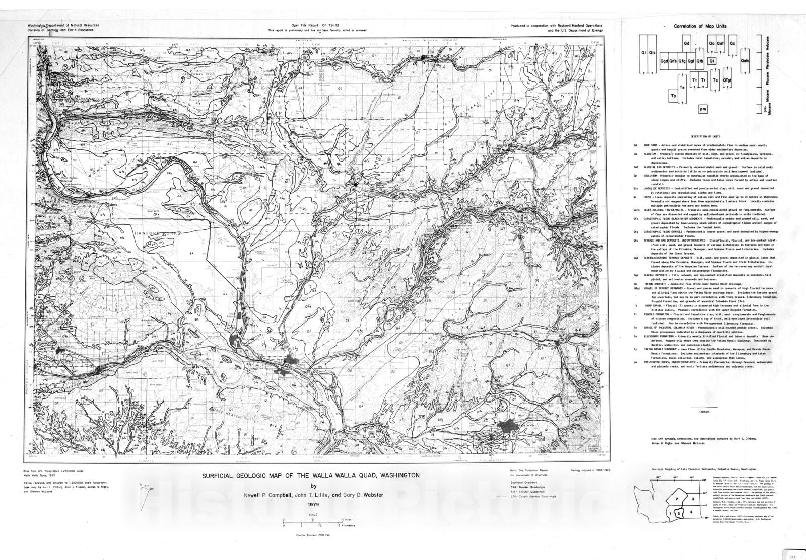 Map : Surficial geologic map of the Walla Walla quad, Washington, 1979 ...