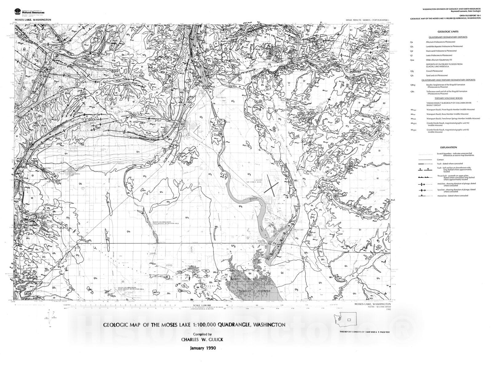 Map : Geologic map of the Moses Lake 1:100,000 quadrangle, Washington ...
