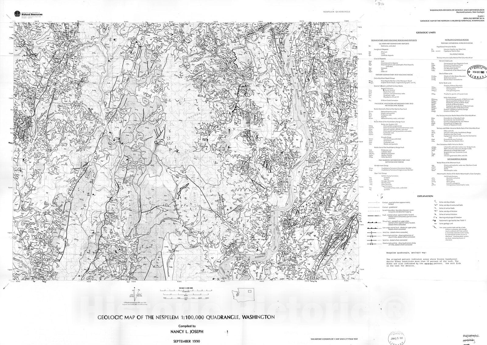 Map : Geologic map of the Nespelem 1:100,000 quadrangle, Washington, 1 ...