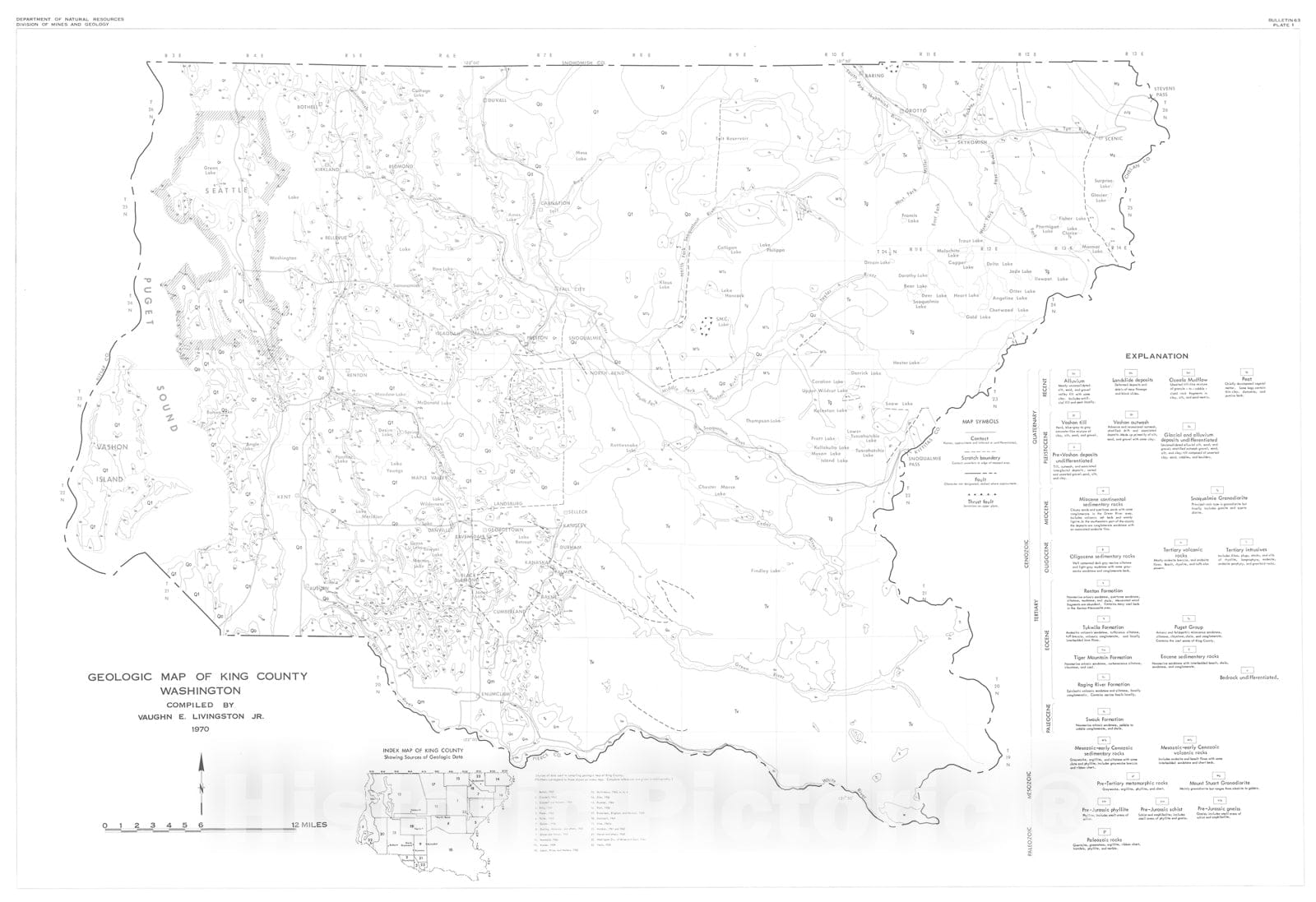 Map : Geology and mineral resources of King County, Washington, 1971 C ...