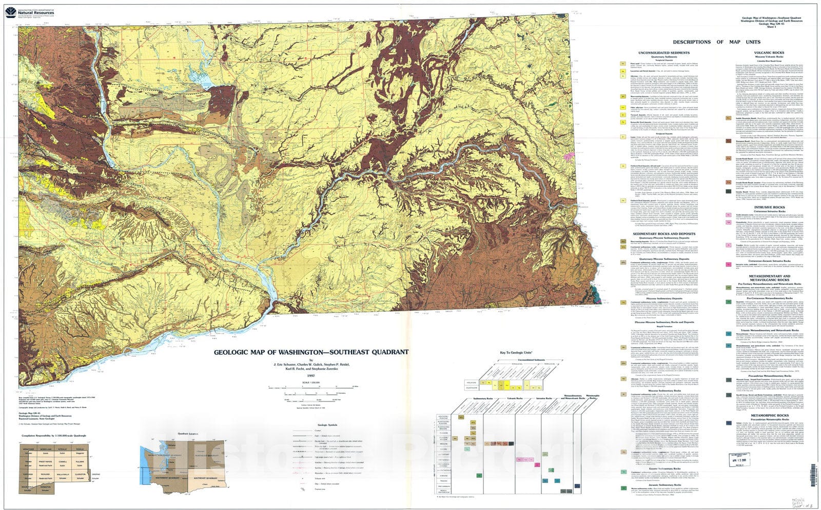 Map : Geologic map of Washington--Southeast quadrant, 1997 Cartography ...