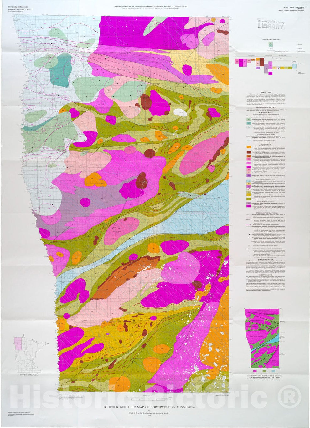 Map : Bedrock geologic map of northwestern Minnesota, 1999 Cartography ...