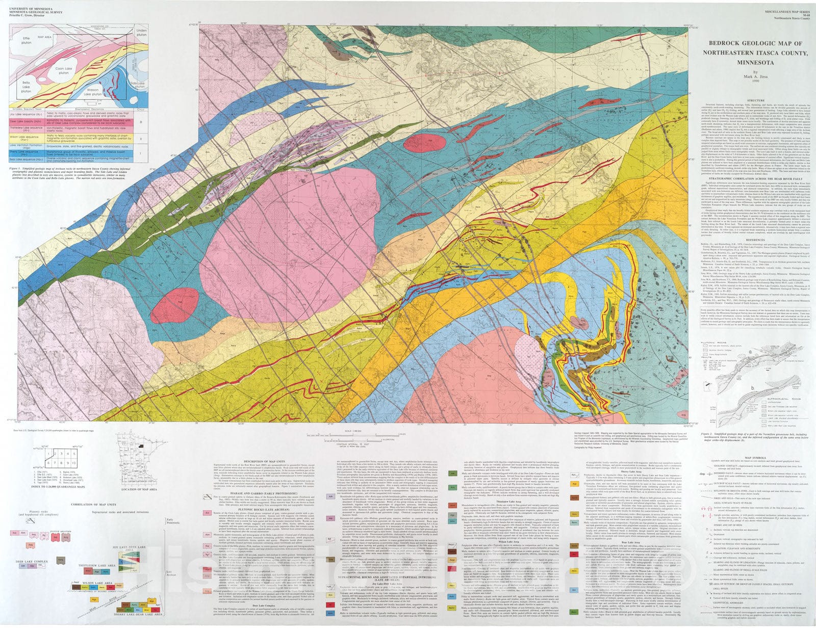 Map : Bedrock geologic map of northeastern Itasca County, Minnesota, 1 ...