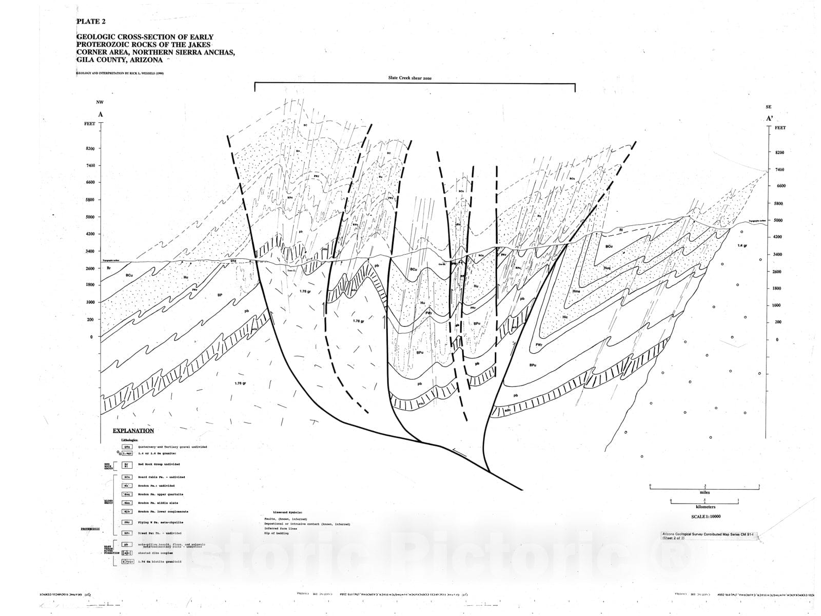 Map : Geologic map of the Jakes Corner area and geologic cross-section ...