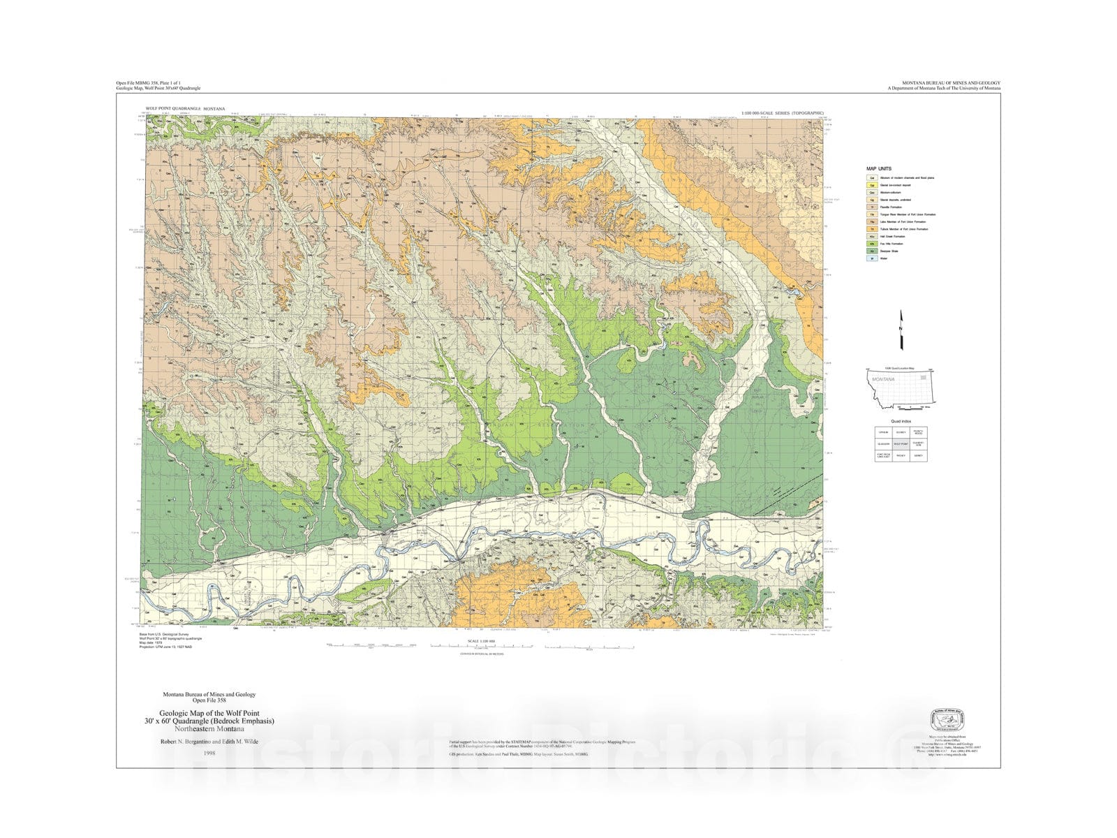 Map : Geologic map of the Wolf Point 30' x 60' quadrangle (bedrock emp ...