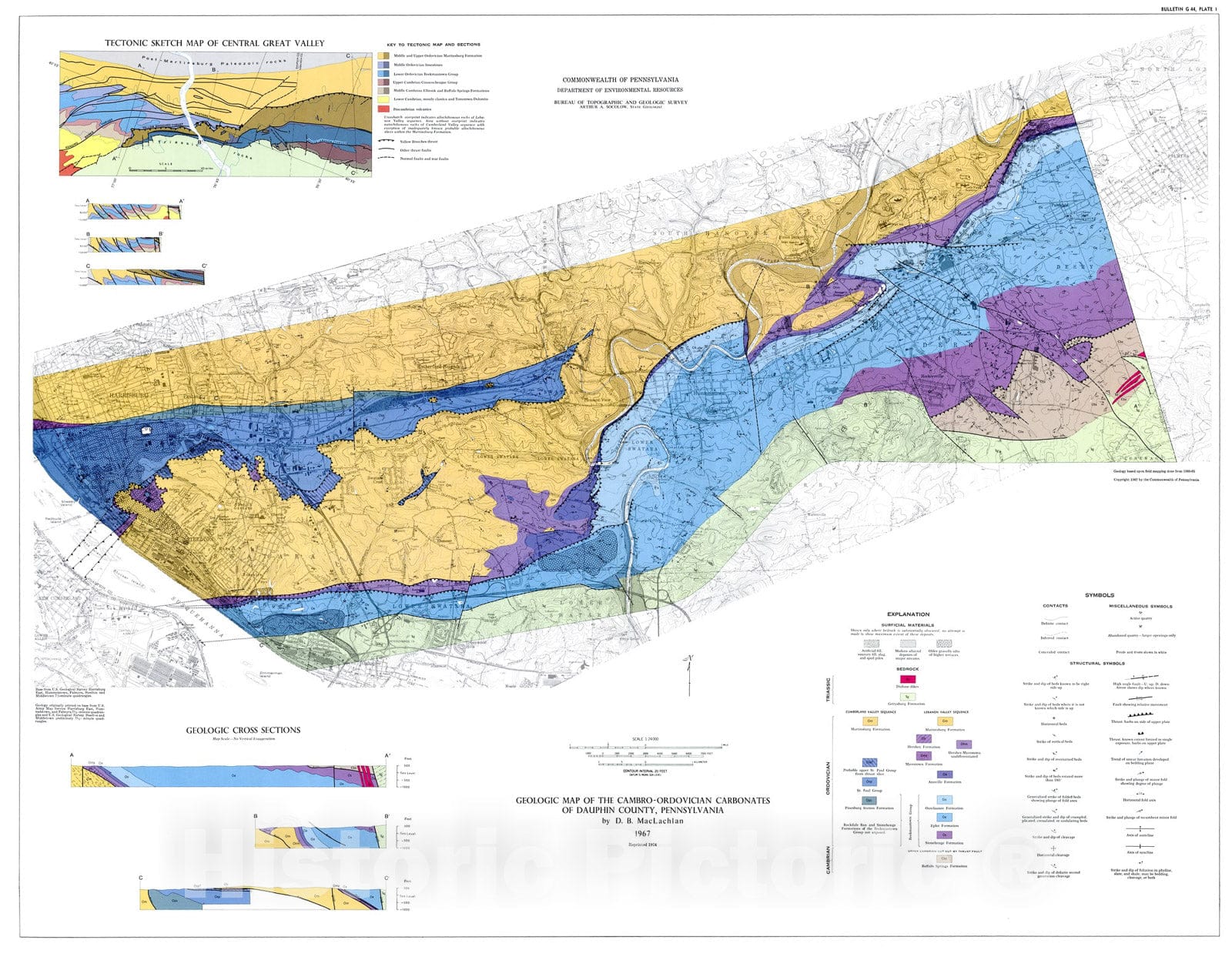 Map : Structure and stratigraphy of the limestones and dolomites of Da ...