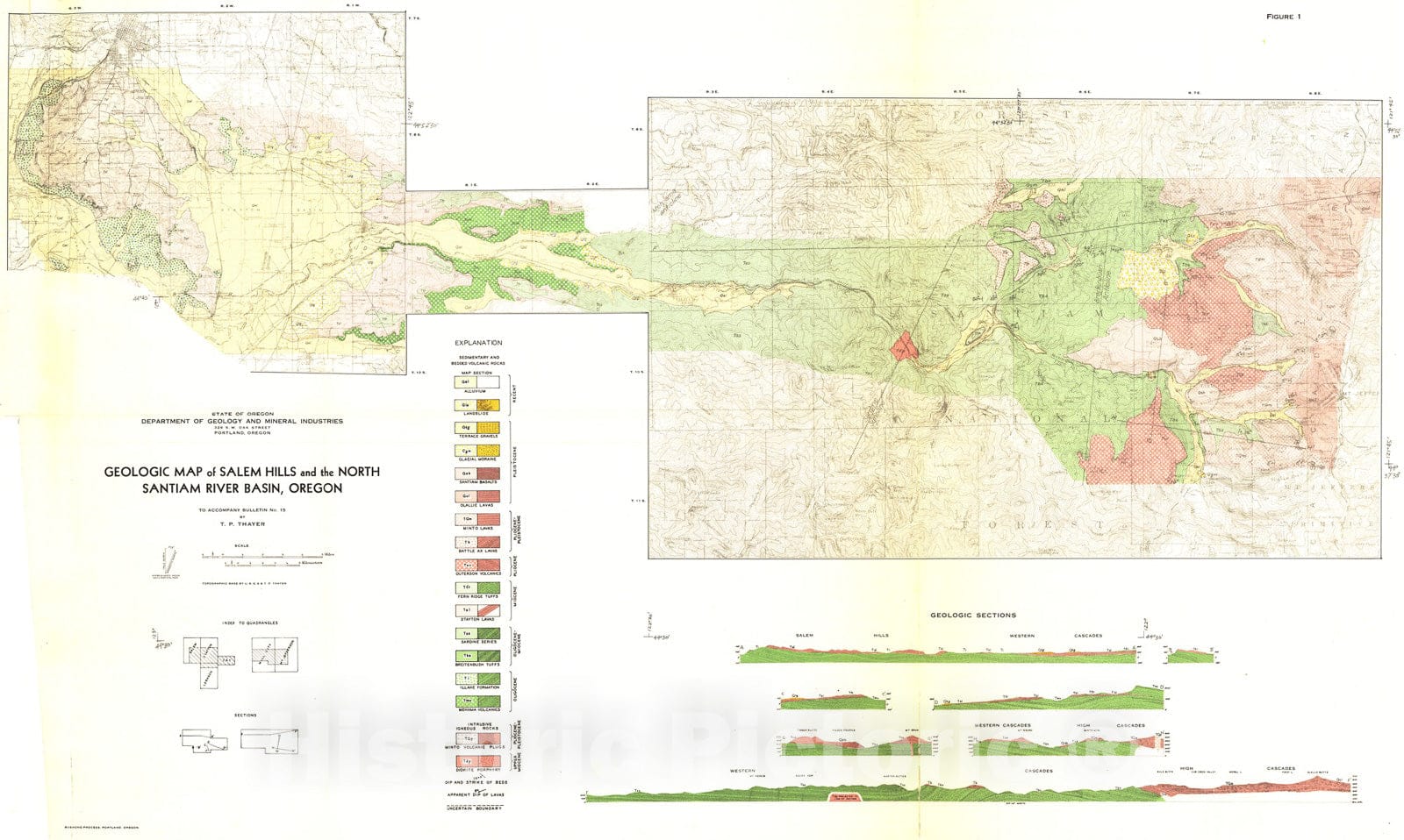 Map : Geology of the Salem Hills and North Santiam River basin, 1939 C ...