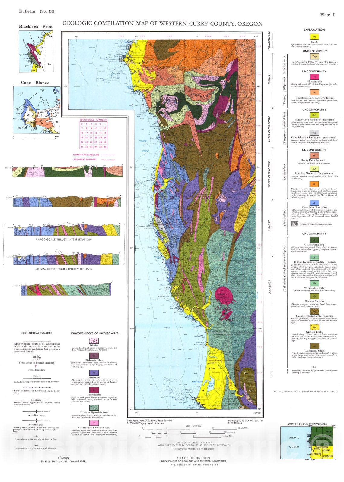 Map : Geology of the southwestern Oregon coast west of the 124th merid ...