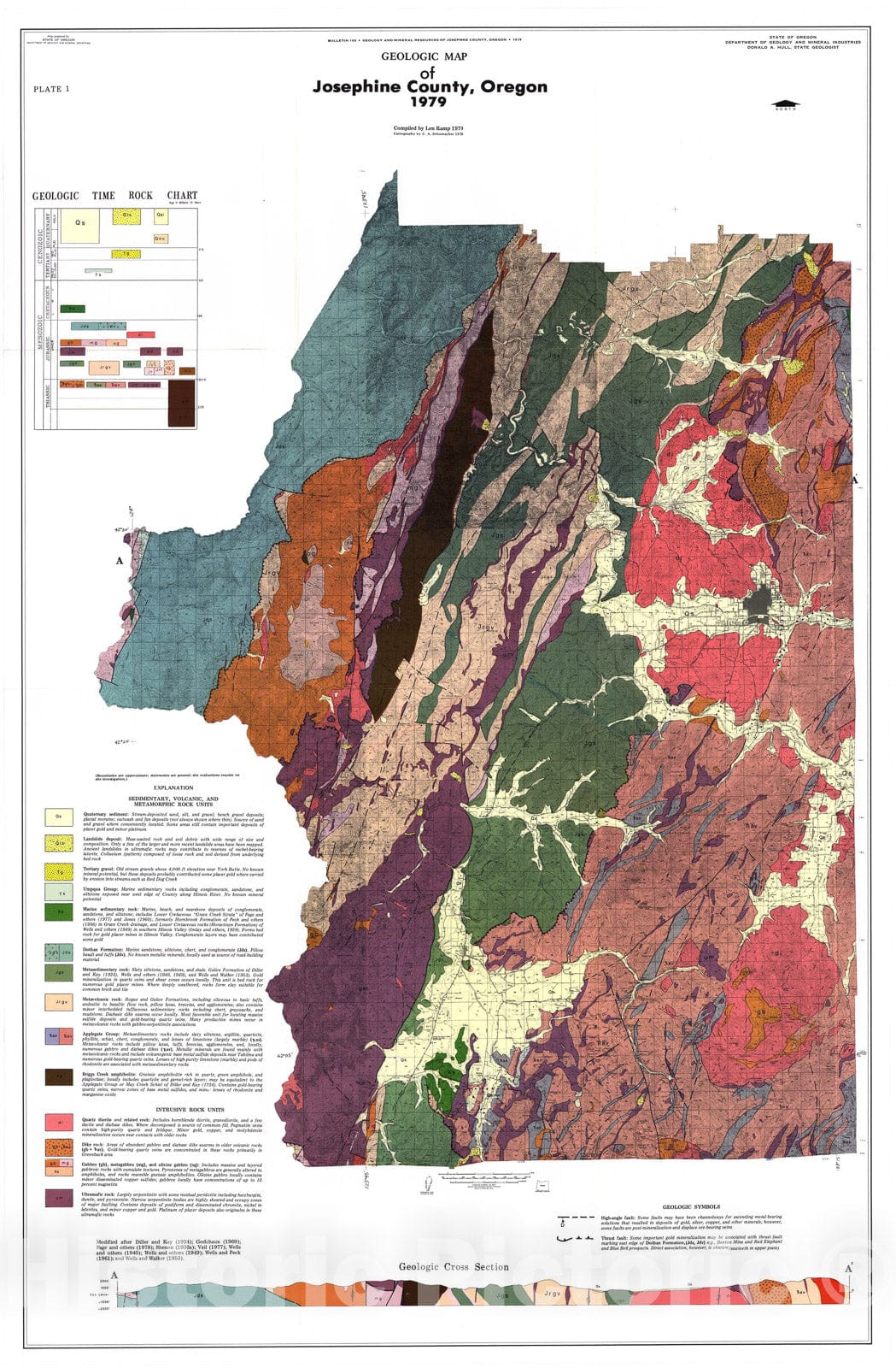 Map : Geology and mineral resources of Josephine County, Oregon, 1979 ...