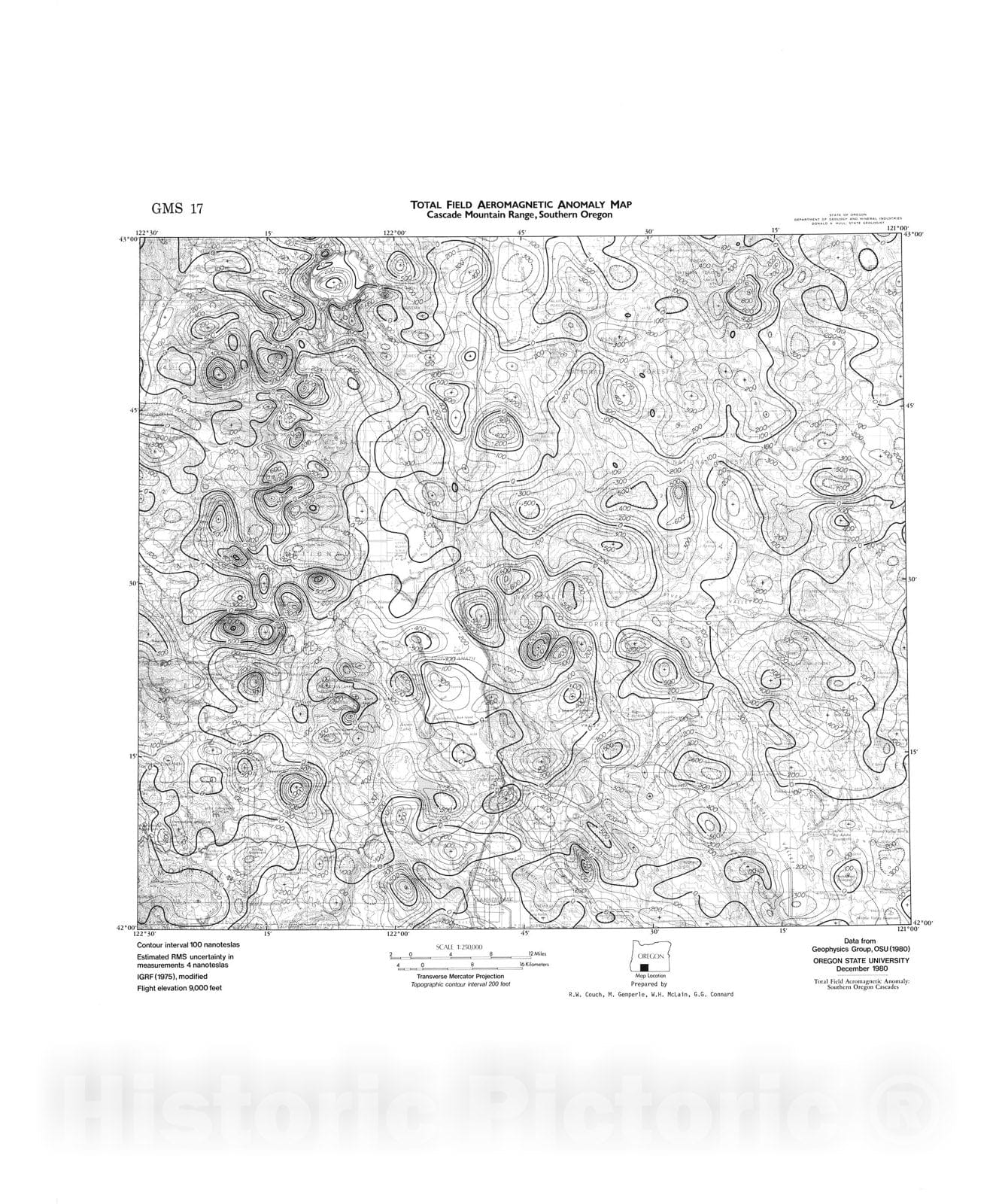 Map : Total-field aeromagnetic anomaly map, Cascade Range, southern Or ...